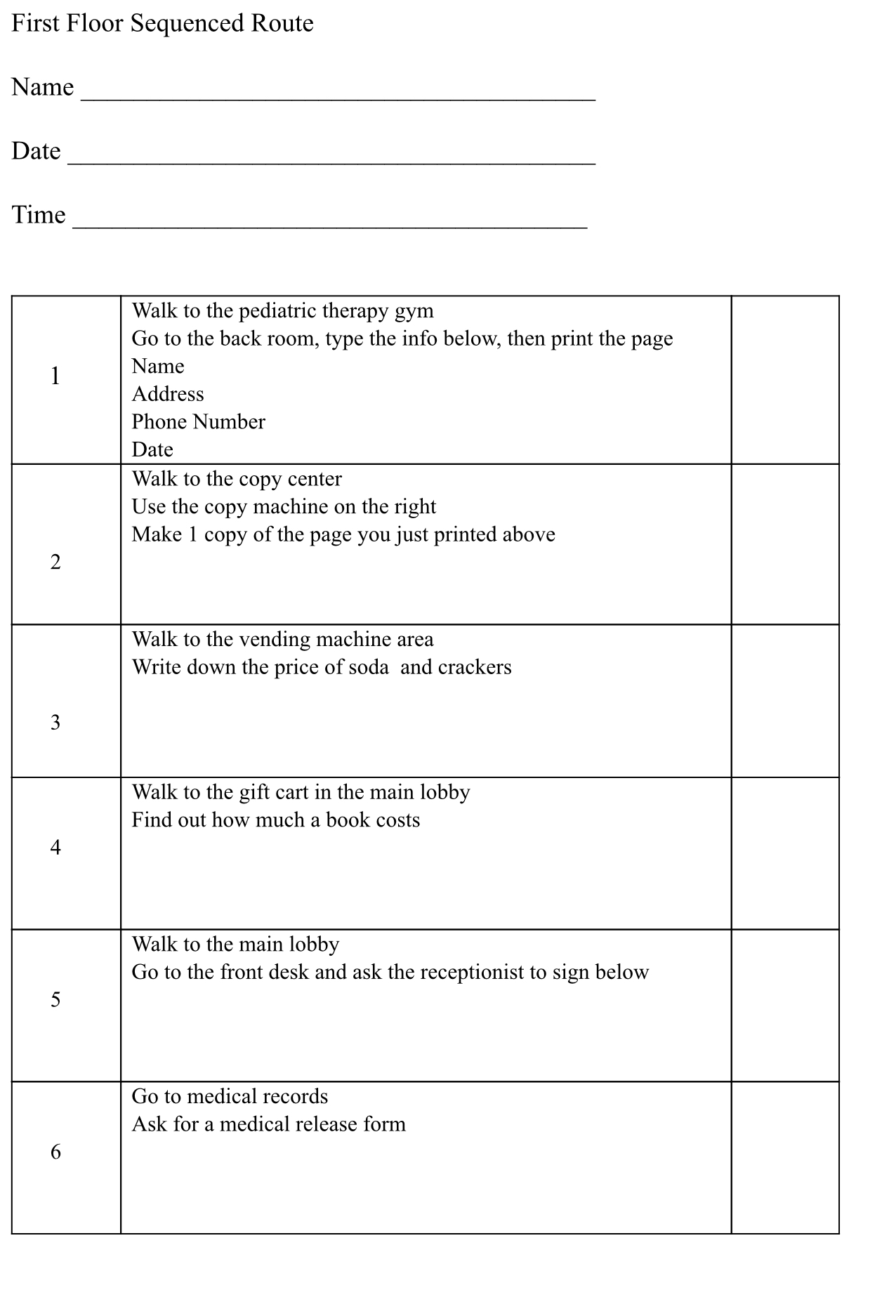 Level 5 – Functional Therapy Activities